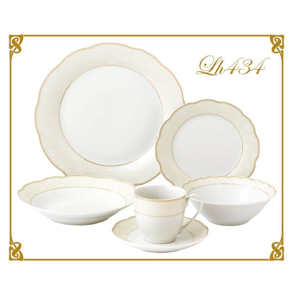 24-Piece Formal Gold Accent Porcelain Dinnerware Set Best Deals and ...