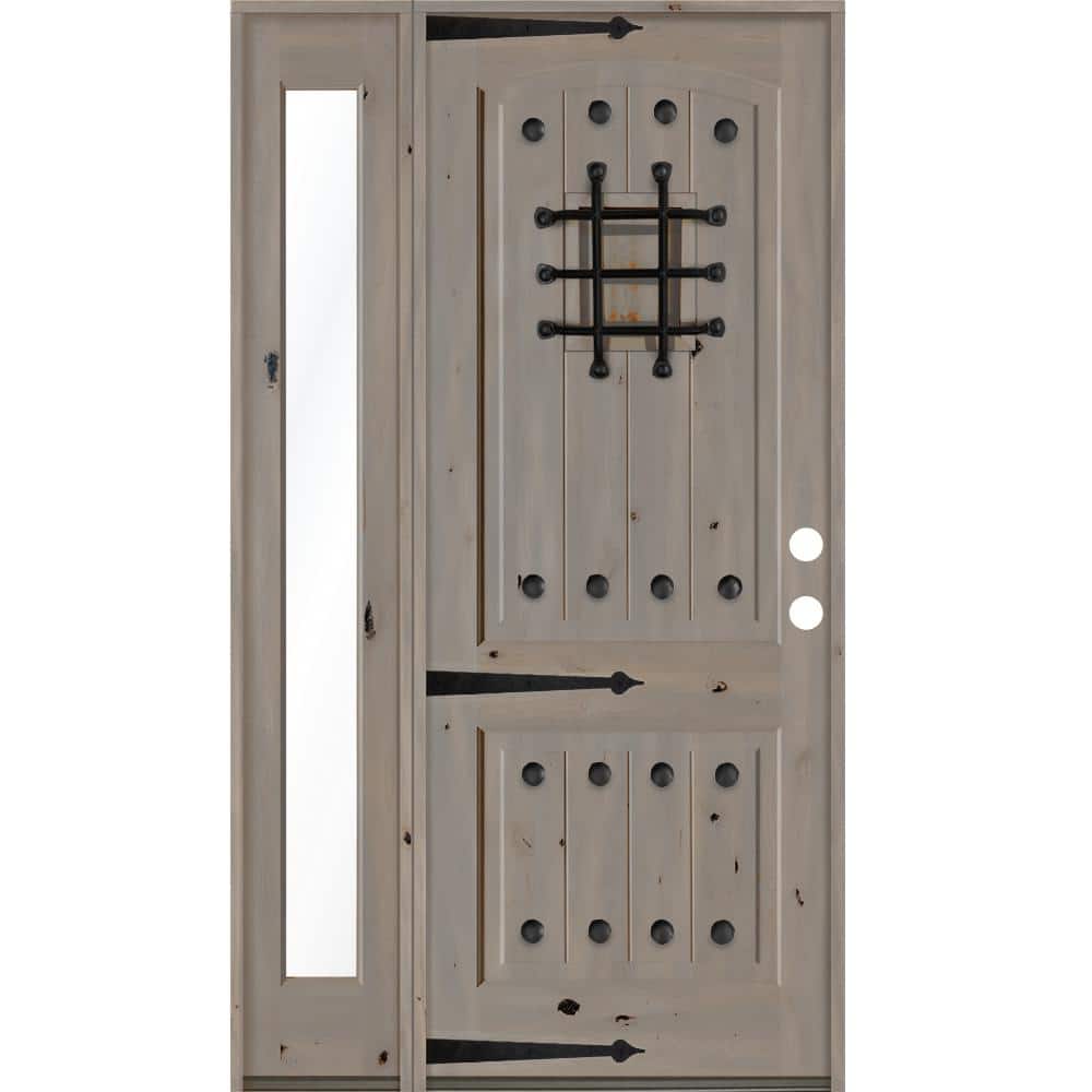 Krosswood Doors 62 in. x 96 in. Mediterranean Knotty Alder Left-Hand ...