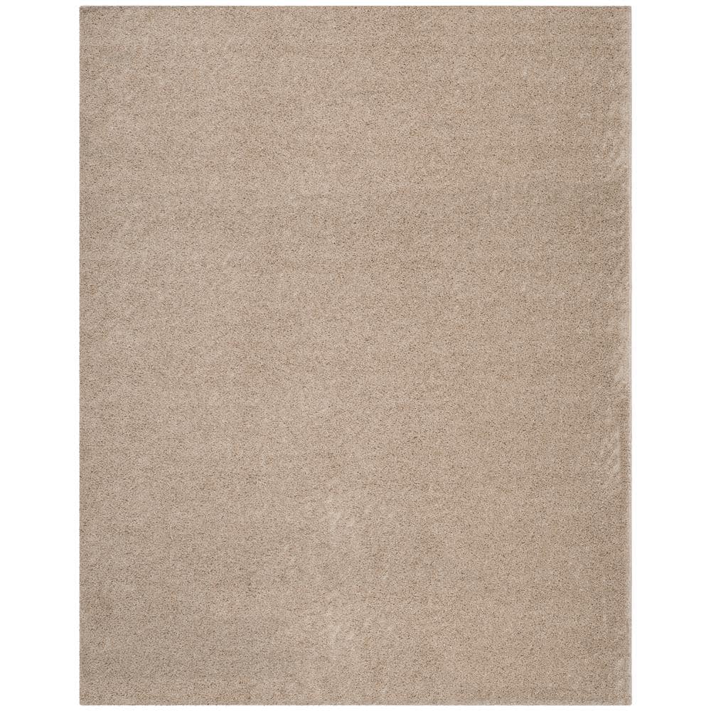 SAFAVIEH Arizona Shag Light Beige 8 ft. x 10 ft. Solid Area Rug ASG820B ...