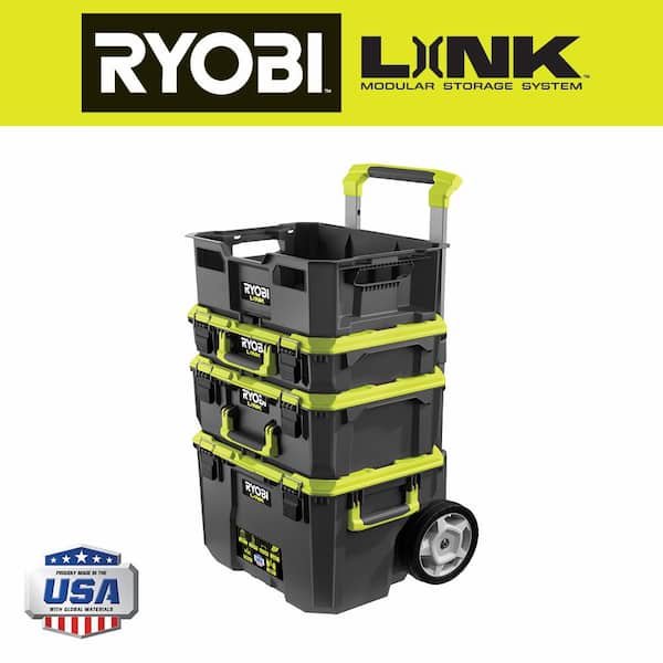 RYOBI LINK Rolling Tool Box with Medium Tool Box, Standard Tool Box ...