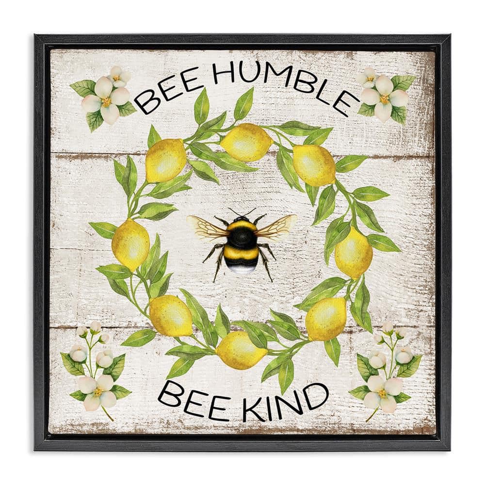Stupell Industries Bee Humble & Kind Rustic by Creatif Belle Black ...