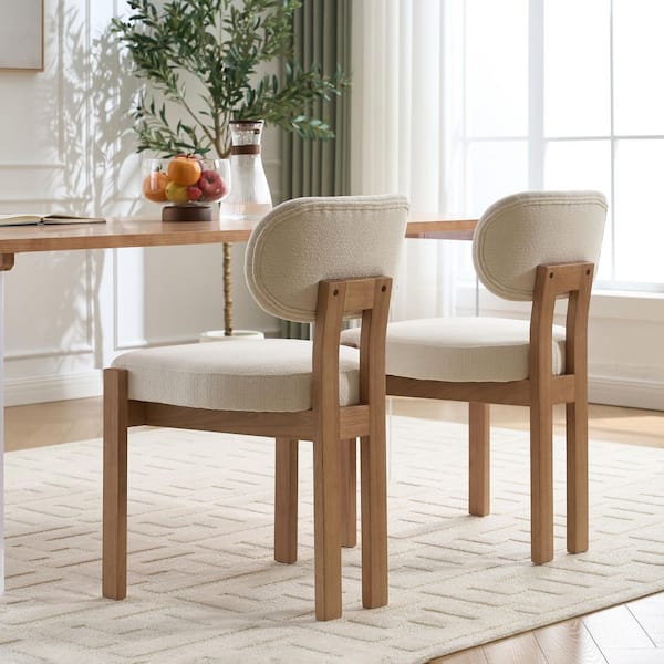 Lirago Modern Beige Fabric Upholstered Dining Room Chair Kitchen Chairs ...