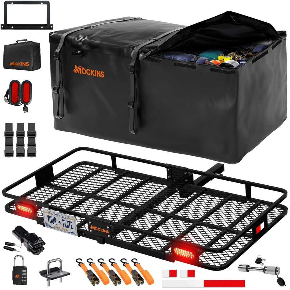 Mockins 72-in. x 36-in. x 6-in. Tow Hitch Cargo Carrier Set w/ 50 cu ft ...