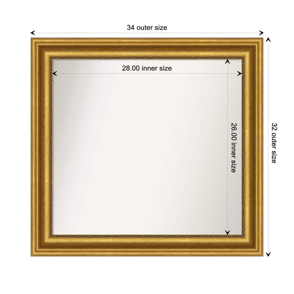 Amanti Art Parlor Gold 33.75 in. x 31.75 in. Custom Non-Beveled ...