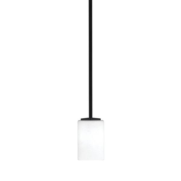 Bridgewater 100-Watt 1-Light Matte Black Shaded Pendant Light with 4 in ...