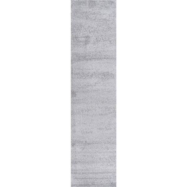 JONATHAN Y Haze Solid Low-Pile Light Gray 2 ft. x 14 ft. Runner Rug ...