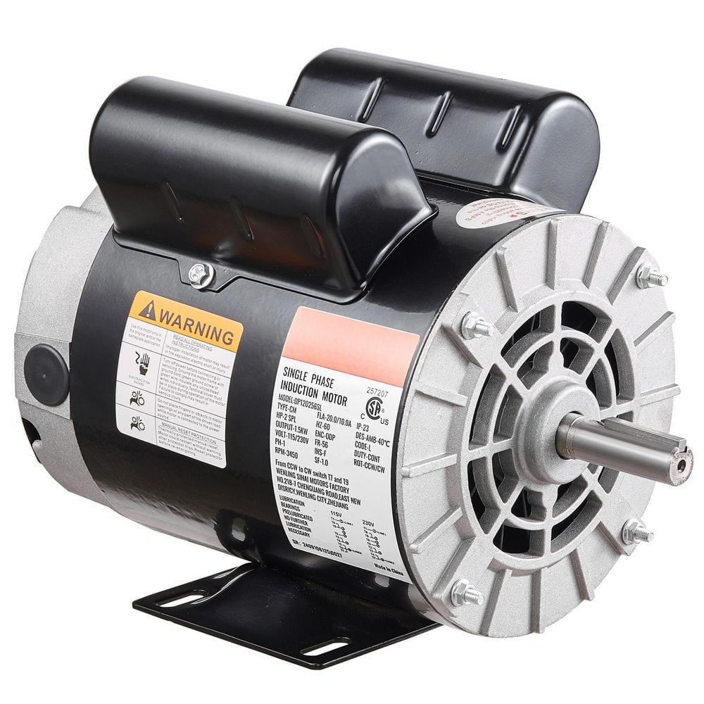 SKYSHALO 2HP SPL Air Compressor Motor, 115/230V 20/10Amps Electric ...