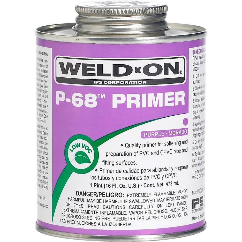 Weld-On P-68 Purple PVC Primer, Pint (16 oz.) 10212 - The Home Depot
