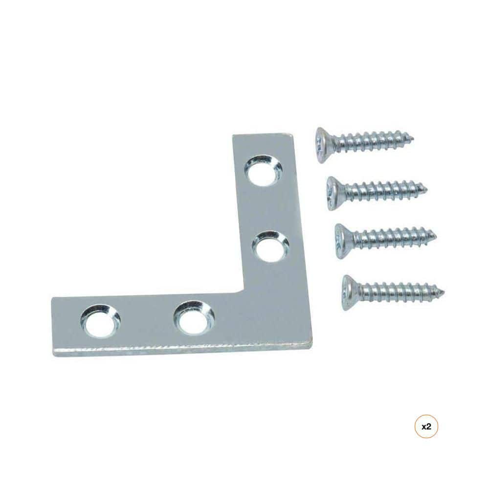 Everbilt 1-1/2 in. Zinc-Plated Flat Corner Brace (8-Pack) - The Home Depot