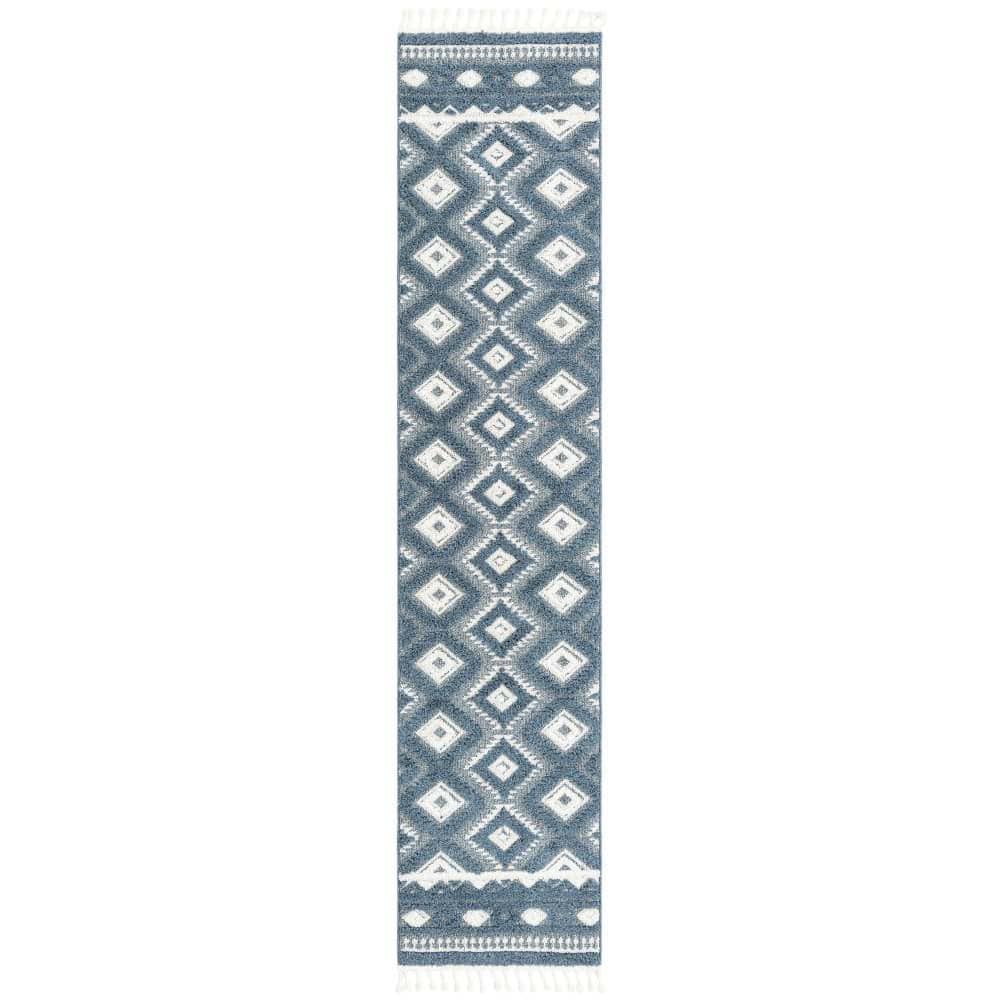 Unique Loom Boho Gigi Blue 2 ft. 7 in. x 12 ft. Area Rug 3188713 - The ...