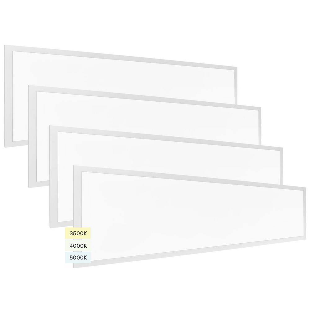 LUXRITE 1x4 ft. 4400 Lumens 40-Watt Integrated LED Flat Panel Light, 3 ...