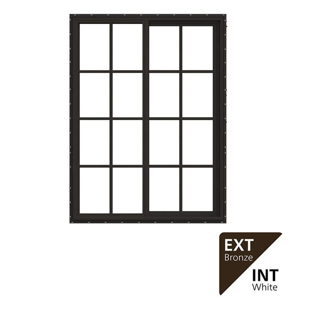 JELD-WEN 28 in. x 54 in. V4500 Left-Hand Sliding Vinyl Window With ...