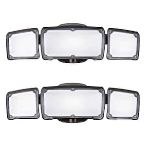 AWSENS 40-Watt 3800 Lumens Black Dusk to Dawn Control 3 Head Outdoor ...