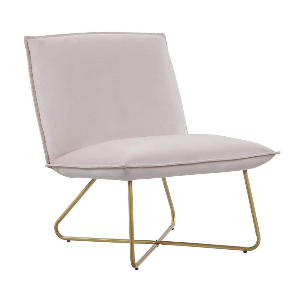 Linon Home Decor Lauralee Blush Pink Polyester Accent Side Chair ...