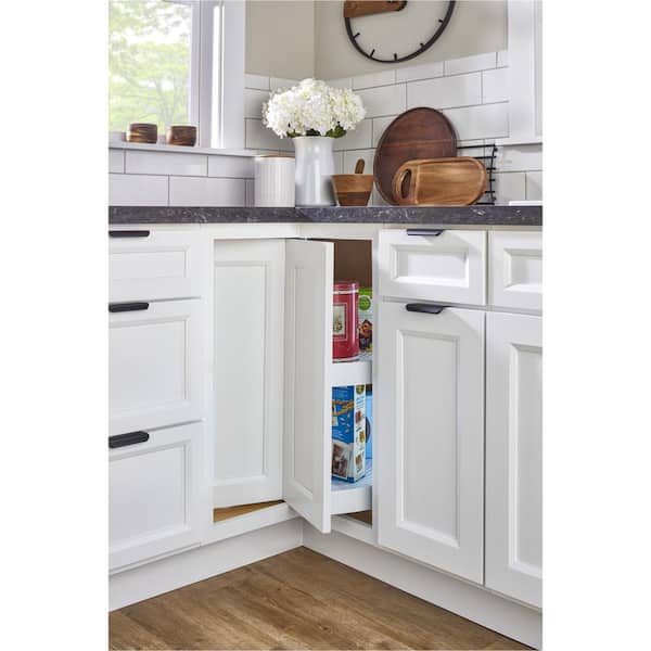 Rev A Shelf 2 Shelf White 24 in. Lazy Susan Pie Cut Polymer LD 2942 24 11 1 The Home Depot