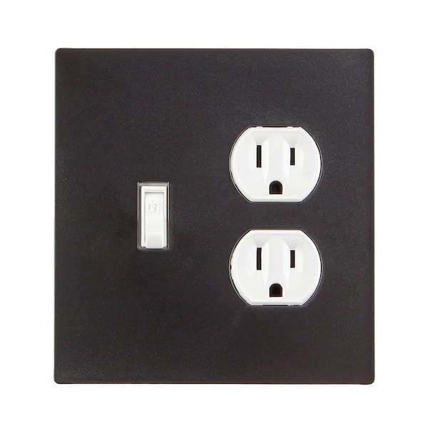Hampton Bay Maple Hill Black 2-Gang 1-Toggle / 1-Duplex Plastic Wall ...