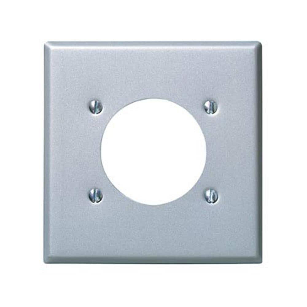 Leviton Stainless Steel 2-Gang Single Outlet Wall Plate (1-Pack) 84026