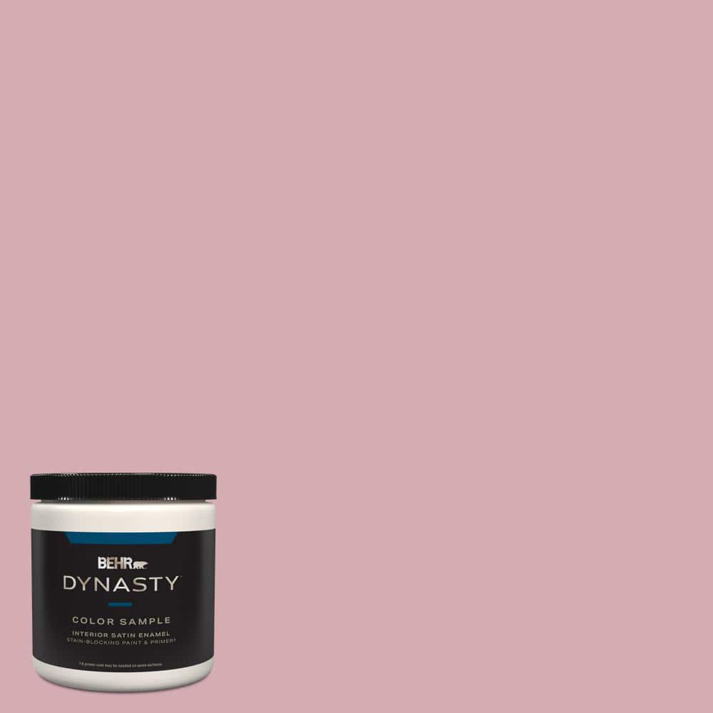 BEHR DYNASTY 8 oz. #S130-3 Ballet Rose Satin Enamel Stain-Blocking ...