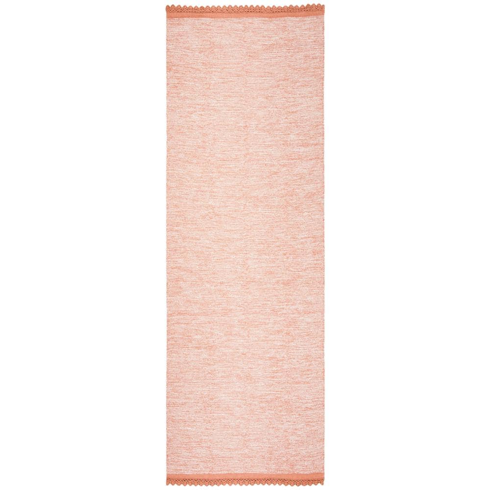 SAFAVIEH Montauk Peach 2 ft. x 7 ft. Solid Runner Rug MTK615O-27 - The ...