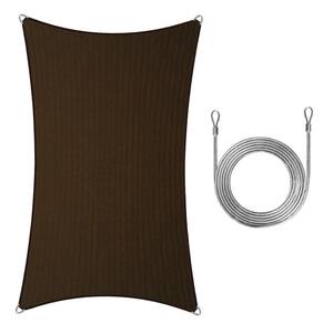 AMGO 18 ft. x 24 ft. Rectangle Pro Ring Sun Shade Sail with Rope-Black ...