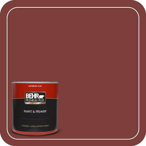 BEHR PREMIUM PLUS 1 qt. #PPU2-02 Red Pepper Flat Exterior Paint ...