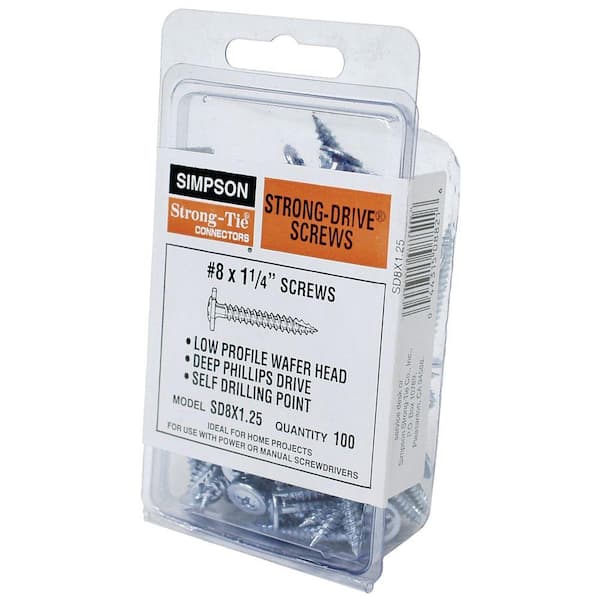 Simpson Strong-Tie #8 1-1/4 in. Phillips Pan-Head Wood Screws (100-Pack ...