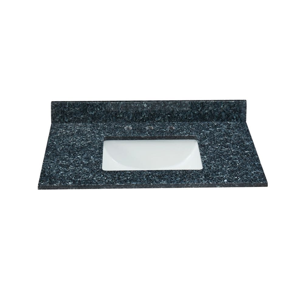 Tile and Top Tile and Top 31 in. W x 22 in. D Granite White Rectangular ...