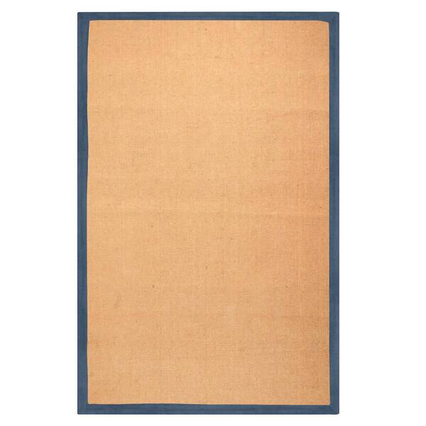 SUPERIOR Classic Jute Navy Blue 5 ft. x 8 ft. Natural Indoor Area Rug ...