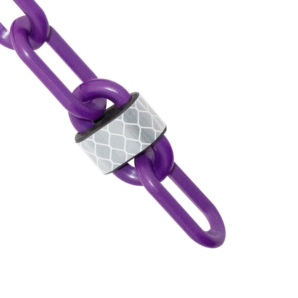 Mr. Chain 2 in. (#8,51 mm) x 25 ft. Purple Reflective Plastic Barrier ...