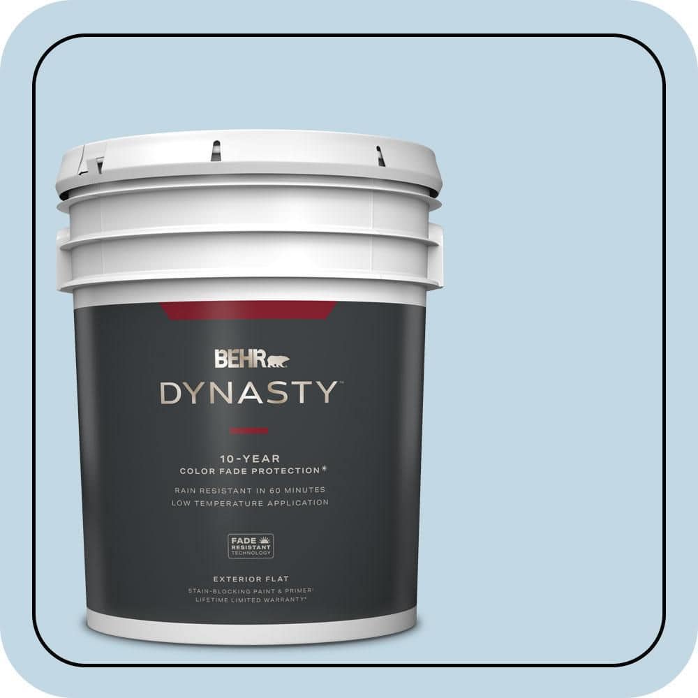 BEHR DYNASTY 5 gal. #S500-1 Distant Shore Flat Exterior Stain-Blocking ...