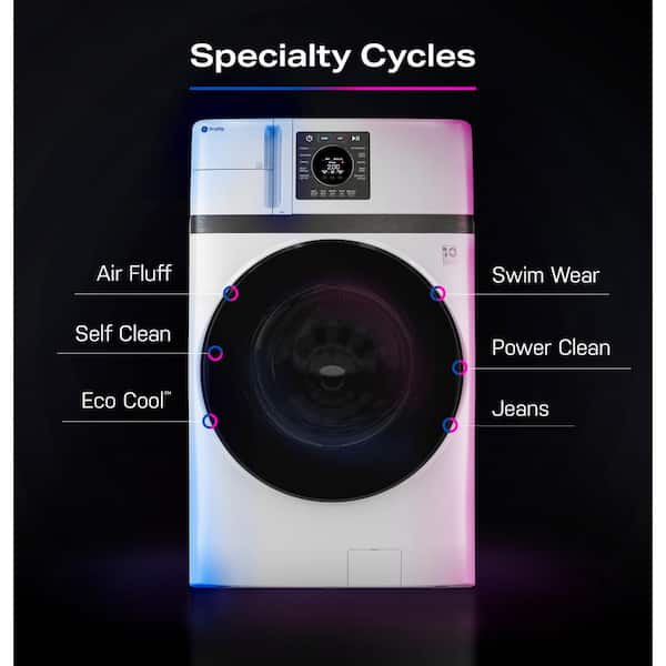 GE Profile 4.6 cu. ft. Smart UltraFast Electric Washer and Dryer Combo ...
