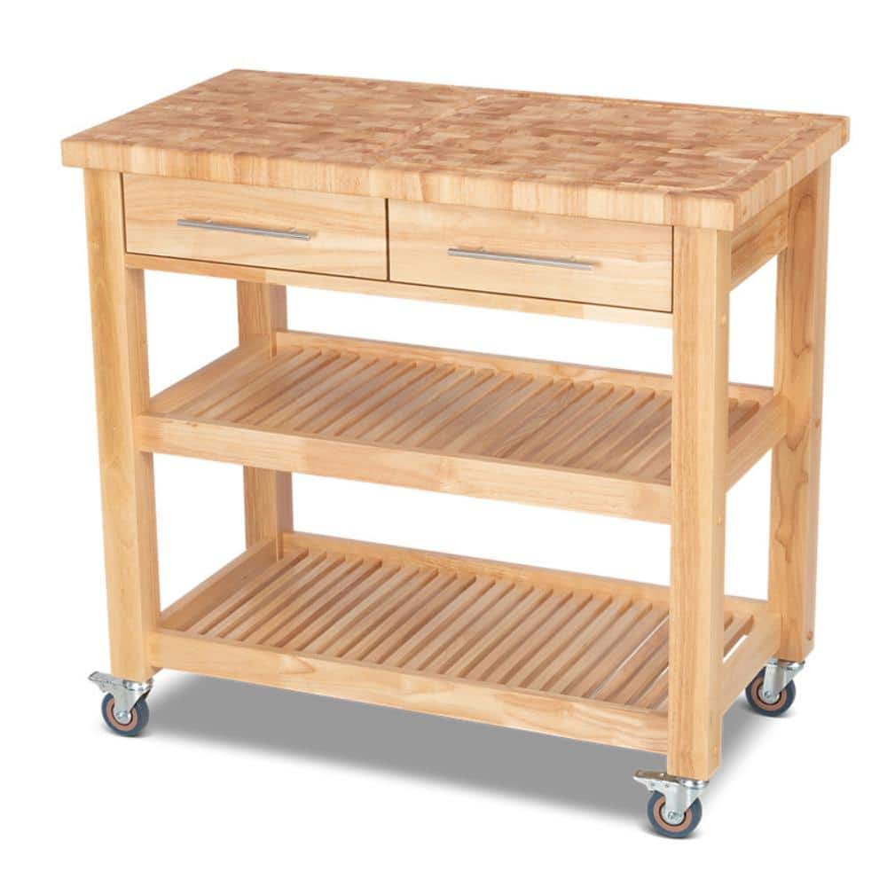 Chris and Chris Pro Chef Natural Kitchen Cart with Chop and Drop System ...