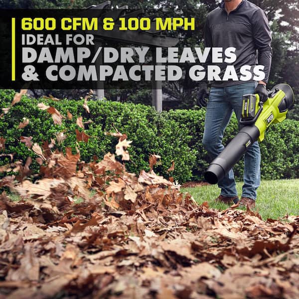 RYOBI 40V HP Brushless 100 MPH 600 CFM Cordless Leaf Blower/Mulcher ...
