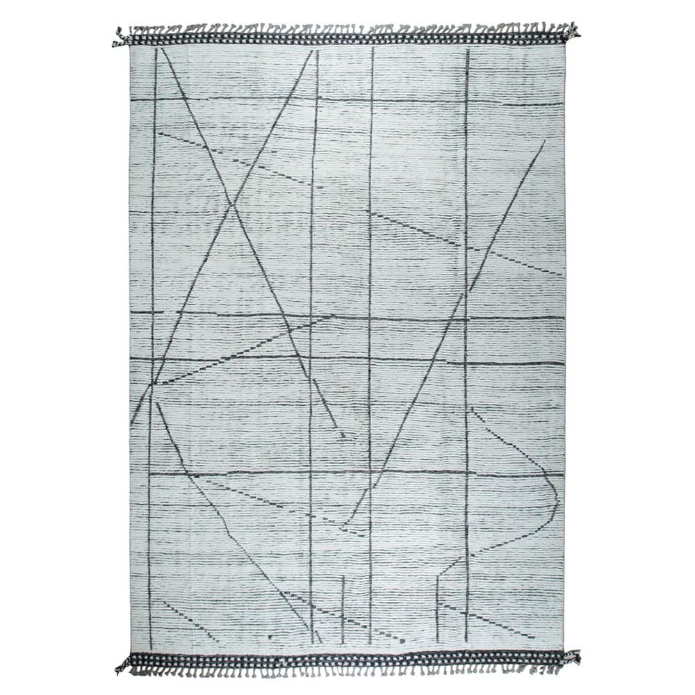 EORC Ivory Hand-Knotted Wool Contemporary Marrakech Handspun, Timeless ...