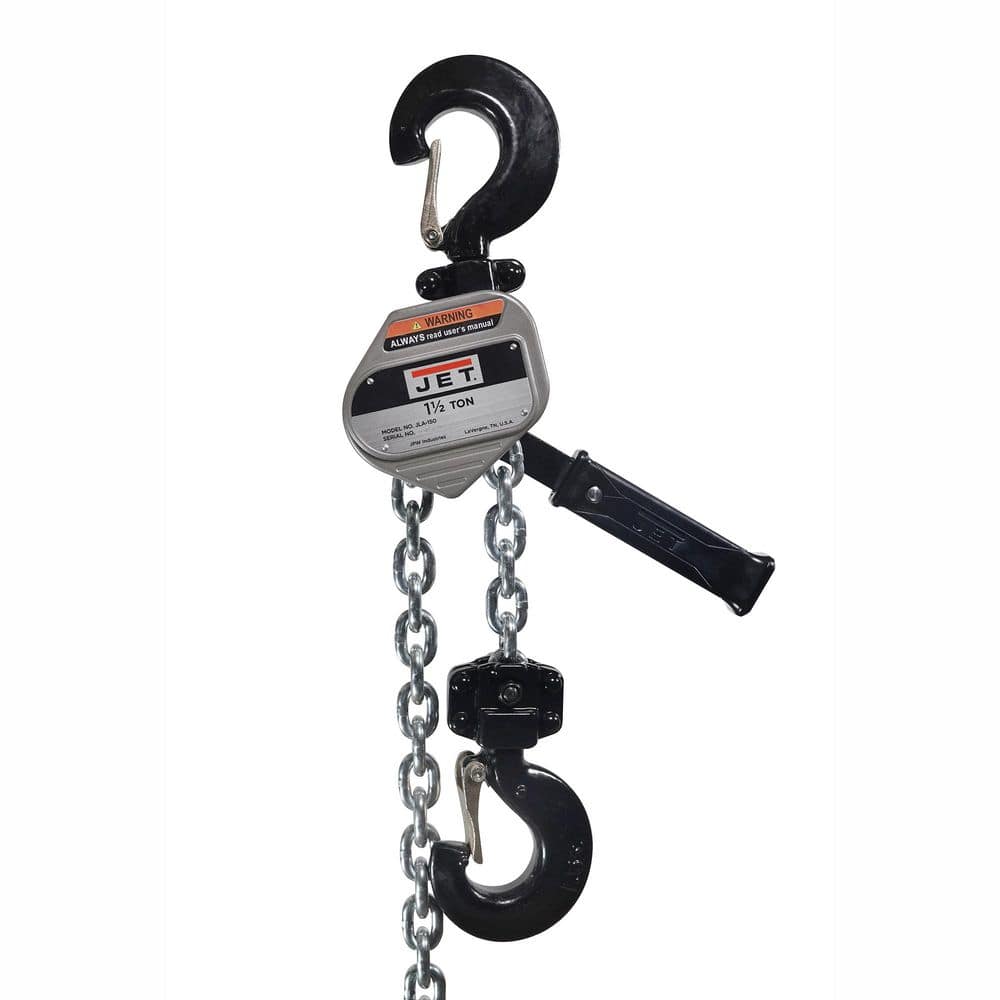 Jet JLA Series Aluminum 1.5-Ton Compact Lever Hoist 10 ft. Lift with ...