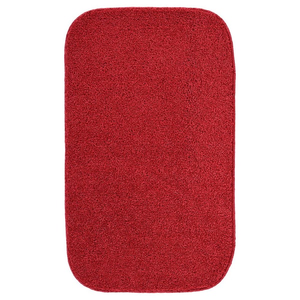 Garland Rug Sedona 21 in. x 34 in. Classic Red Solid Color Plush ...