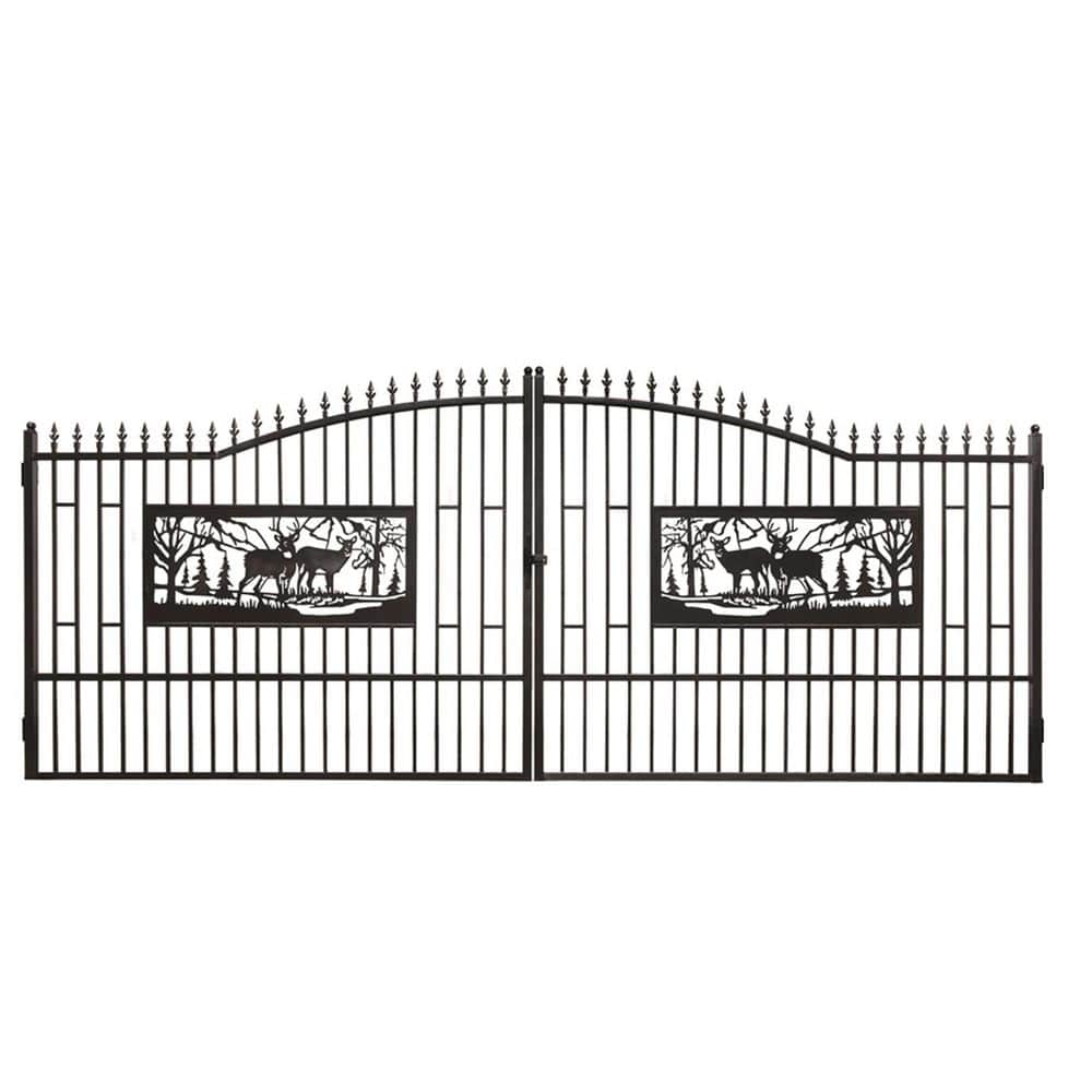 Noble House Whitaker 20 ft. x 7 ft. Black Heavy-Duty Steel Bi-Parting ...