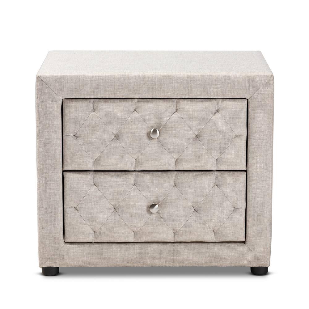 Baxton Studio Lepine 2-Drawer Light Beige Nightstand 155-9444-HD - The ...