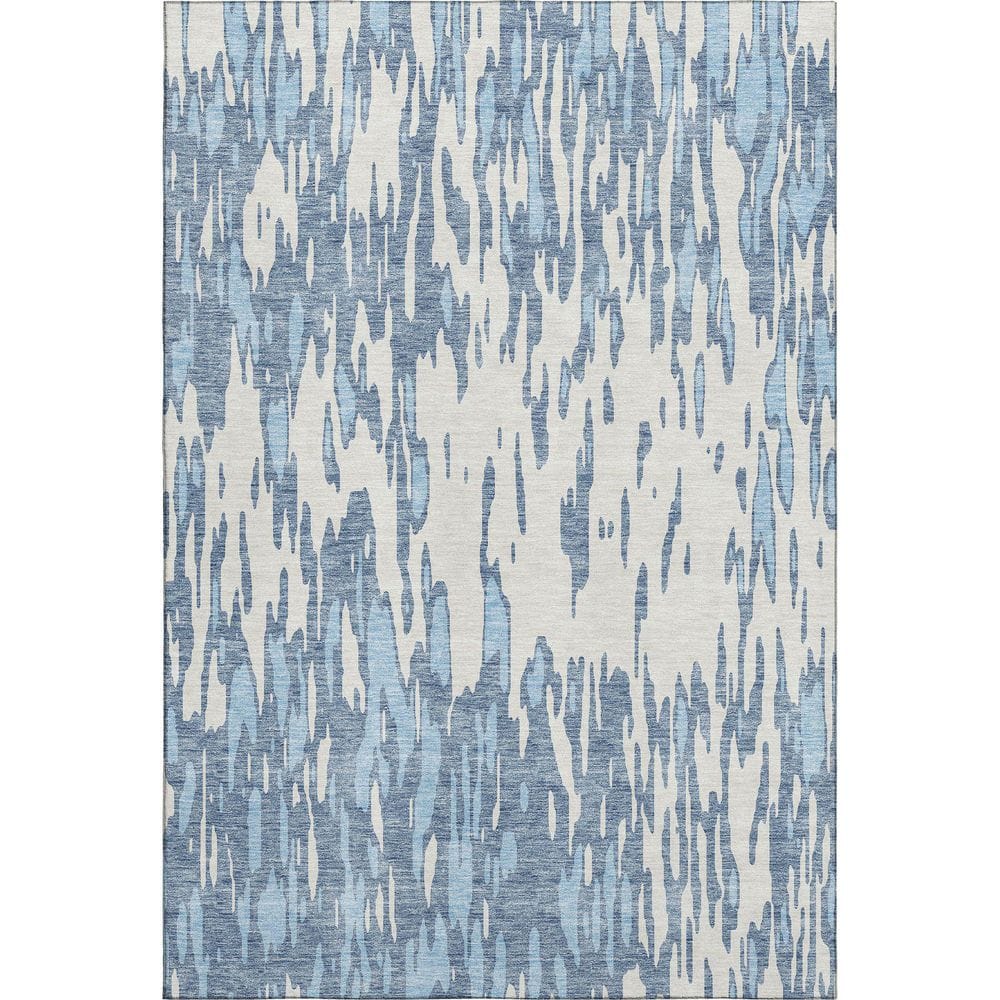 Addison Rugs Mayfield Premium Machine Washable Abstract AMF945 Denim 9 ...