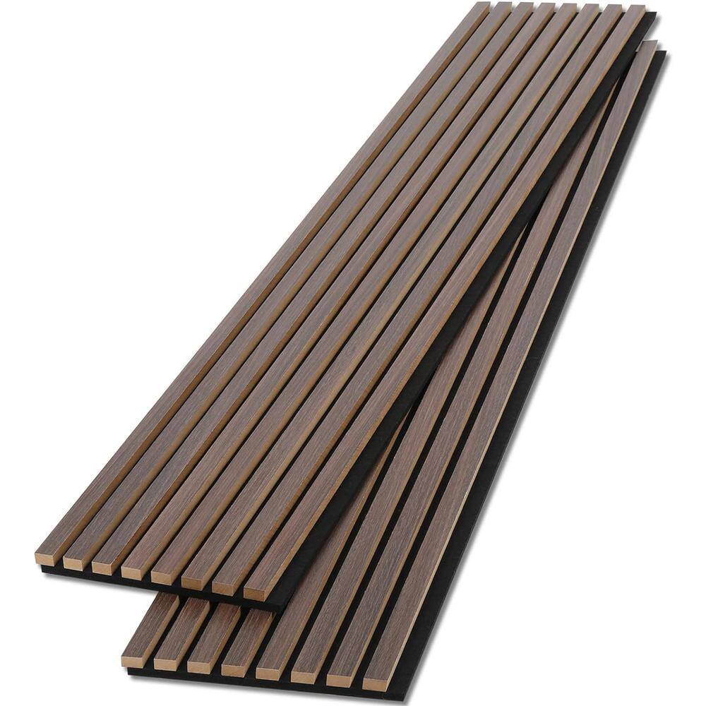 Dovelina 94.5 in. x 12.8 in. Natural Walnut Wood Wall Panels Decorative ...