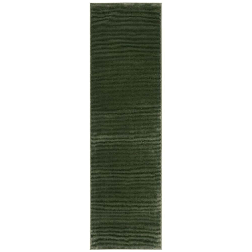 SAFAVIEH Revive Green 2 ft. x 10 ft. Solid Runner Rug REV102Y-210W ...