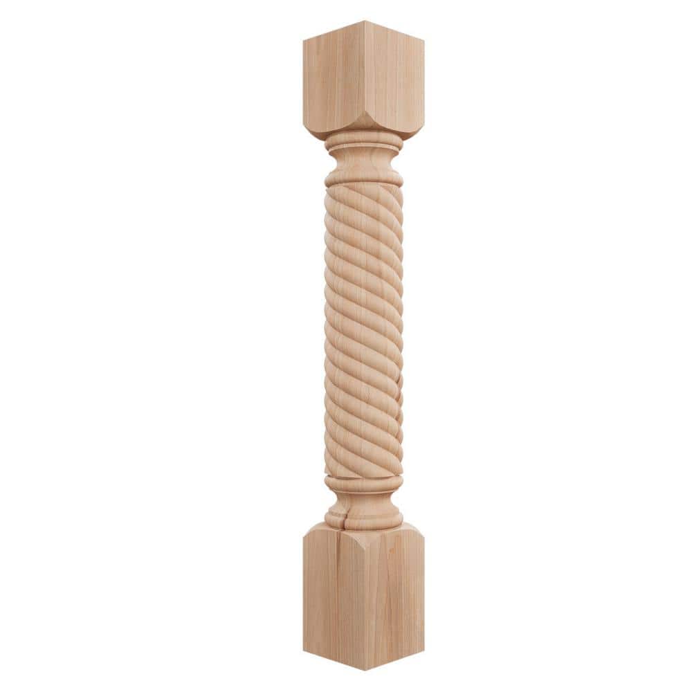 Ekena Millwork 5 in. x 5 in. x 35-1/2 in. Unfinished Cherry Hamilton ...