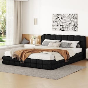 Noble House Alarice White Wood Frame Queen Size Platform Bed with ...