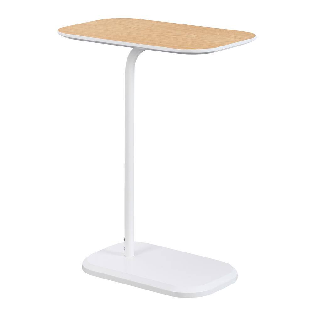 Convenience Concepts Oslo 25.25 in. H Light Oak/White Wood C End Table ...