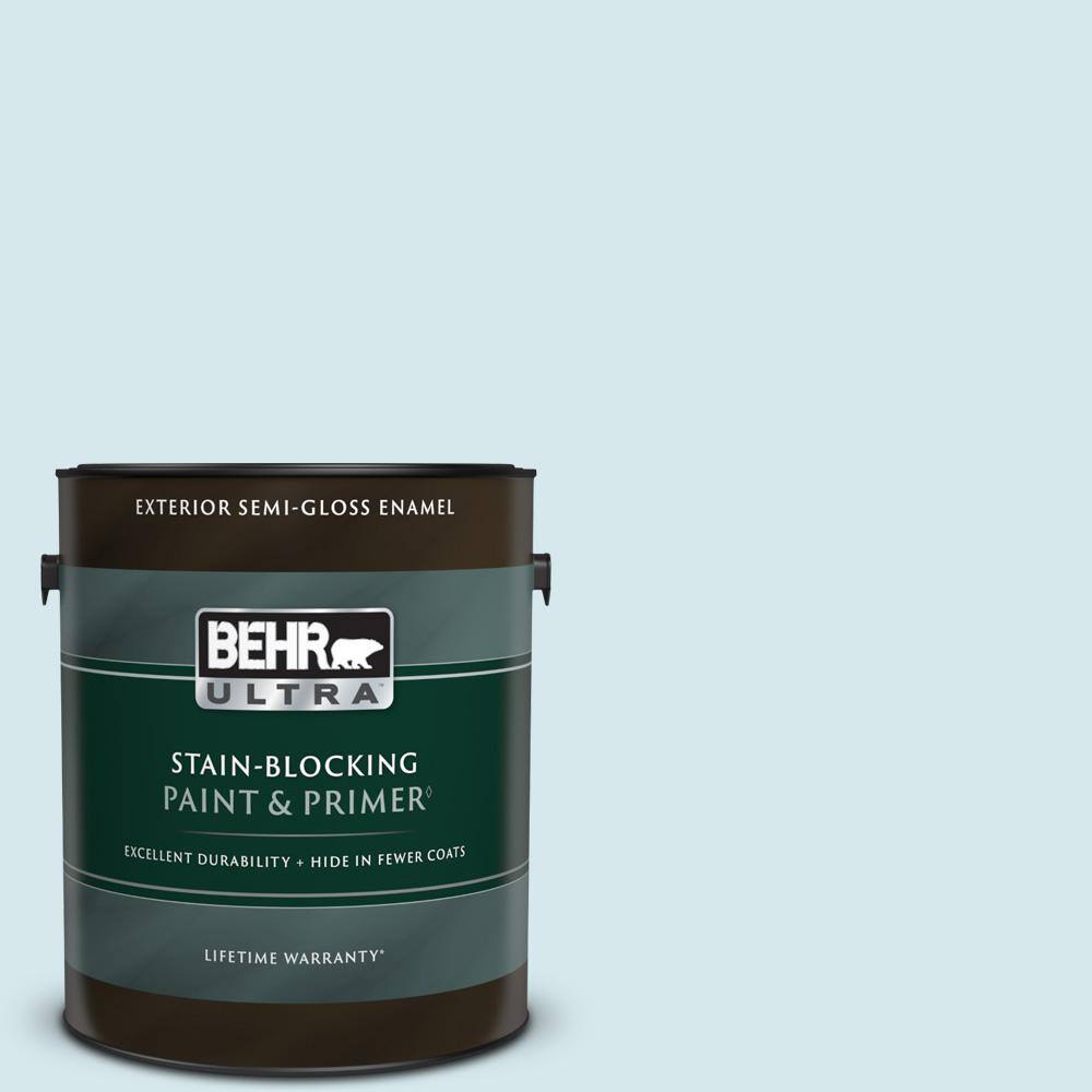 BEHR ULTRA 1 gal. #S490-1 Permafrost Semi-Gloss Enamel Exterior Paint ...