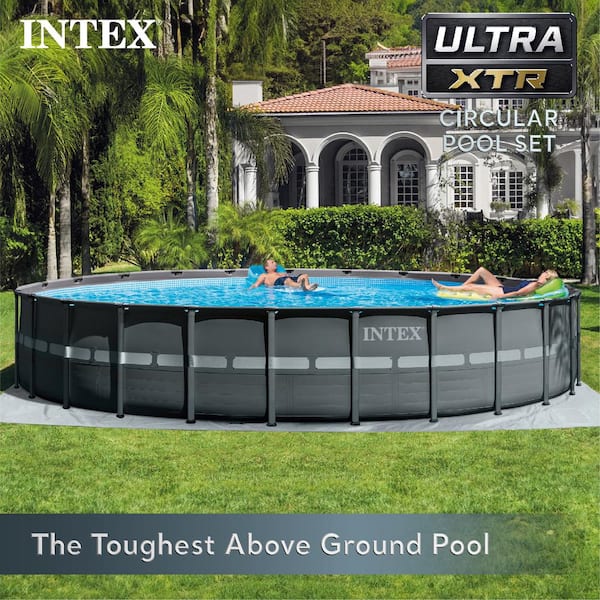 Intex Ultra XTR 24ft. Round 52 in. Deep Soft Sided Above Ground Pool ...