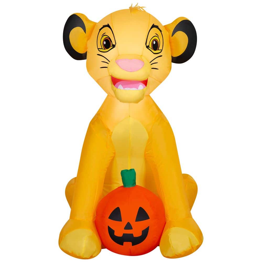Disney 3 ft Airblown-Simba w Jack-O-Lantern Halloween Inflatable G ...