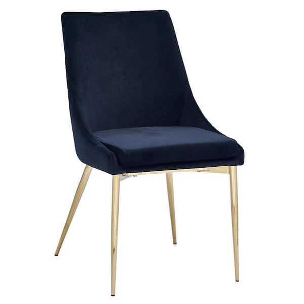 Best Master Furniture Taylor Black Side Chairs with Gold Legs (Set of 2 ...