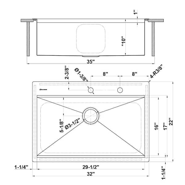Single Kitchen Sink Dimensions