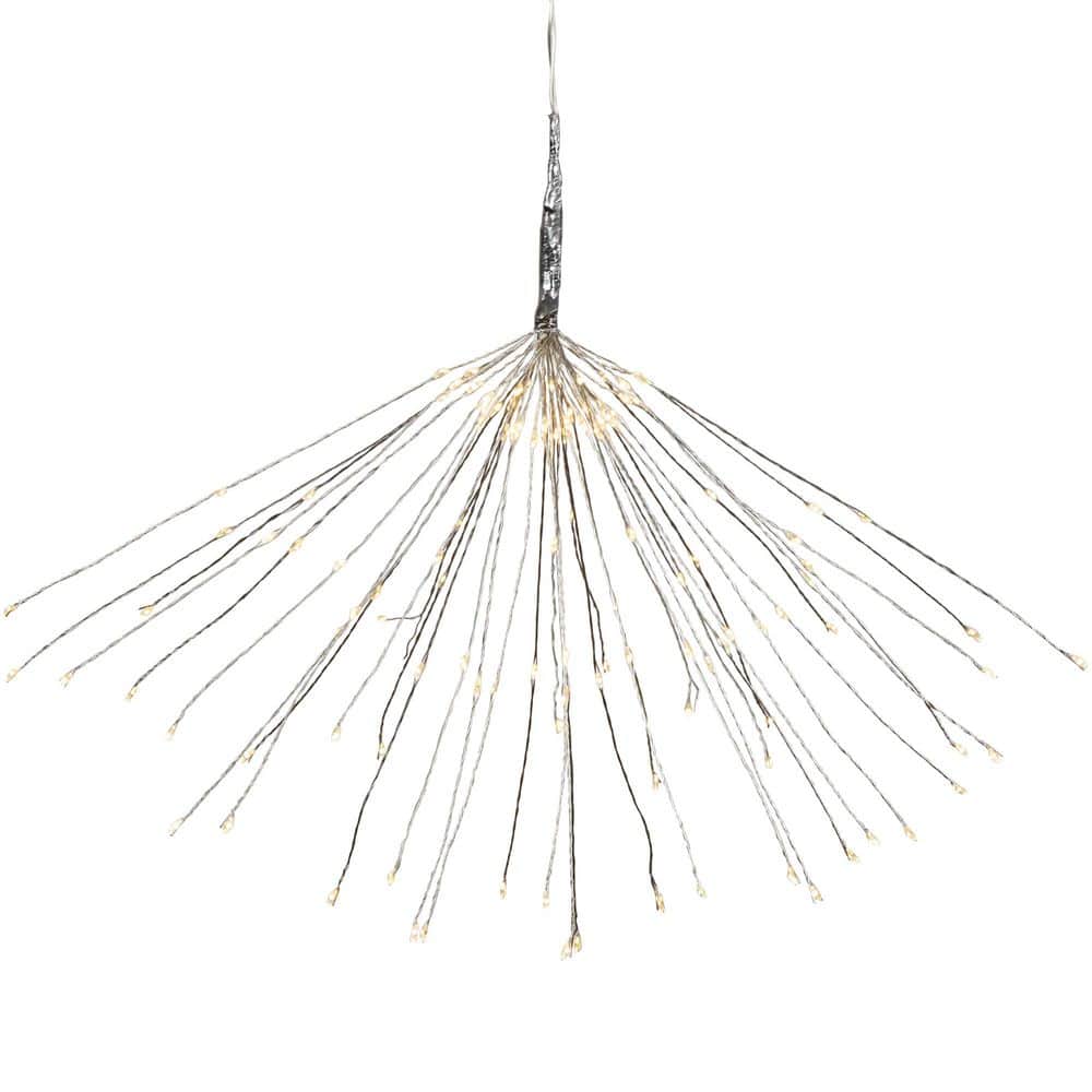 Northlight 20" LED Lighted Firework Silver Branch Christmas Decoration ...